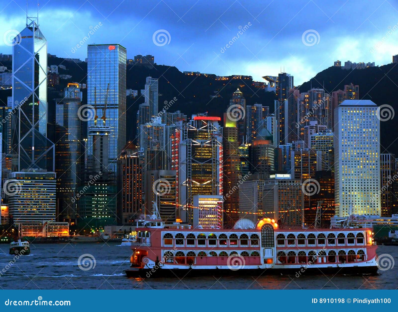 Hong Kong Harbor View stock photo. Image of harbor, night - 8910198