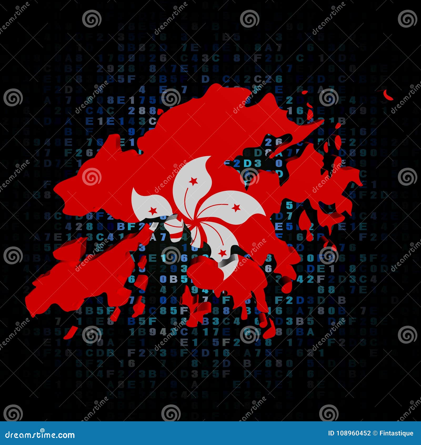 Hong Kong Map Flag on Hex Code Illustration Stock Illustration ... Hong Kong Map Flag on Hex Code Illustration Stock Illustration ...