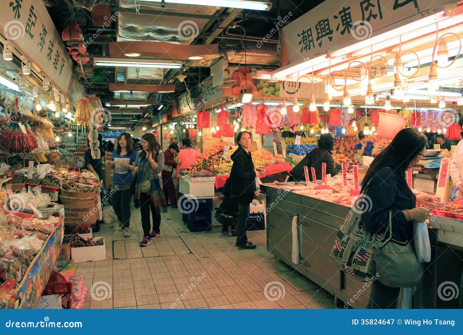 Hong Kong Market fotografia editoriale. Immagine di prodotti - 35824647