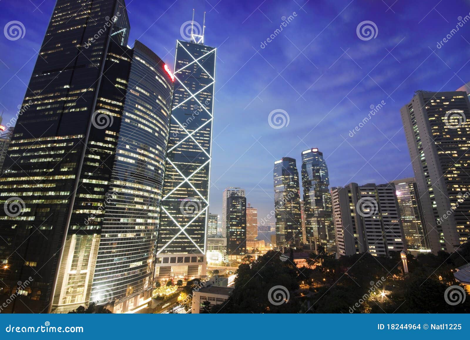 Hong Kong Night Scene stock photo. Image of abstract - 18244964