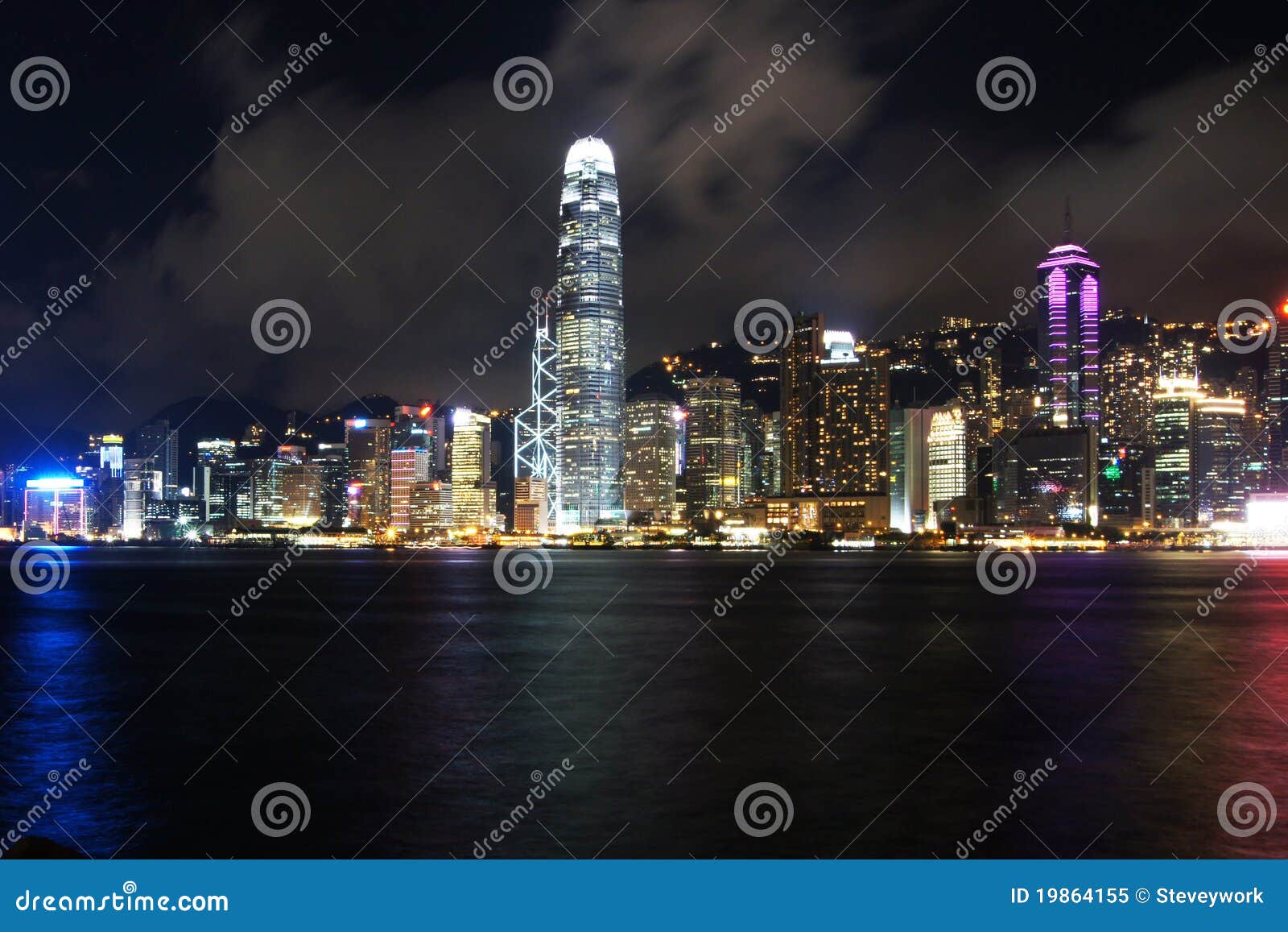 Hong Kong Night Scene stock image. Image of night, asia - 19864155