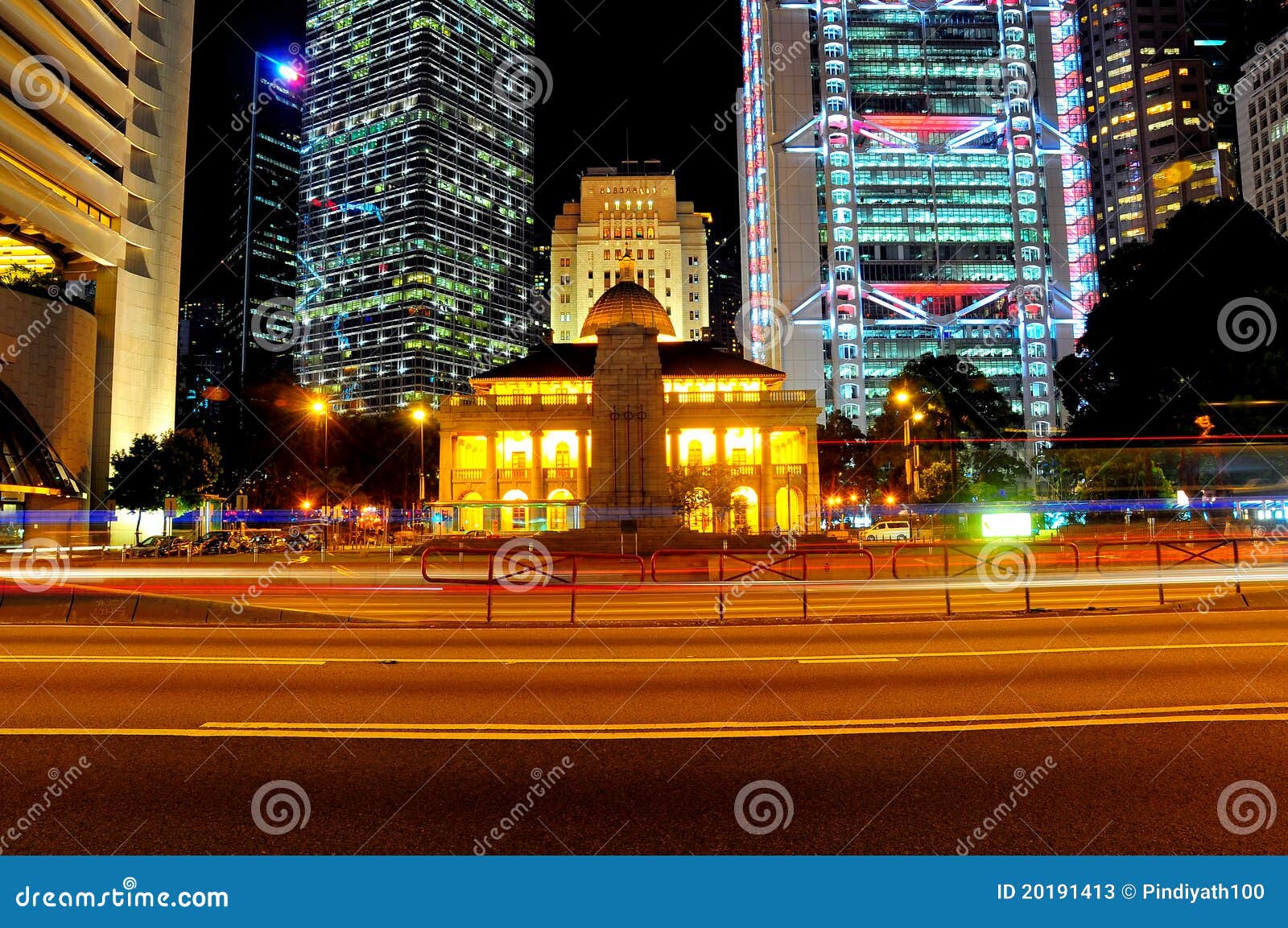 Hong Kong night scene editorial stock photo. Image of road - 20191413