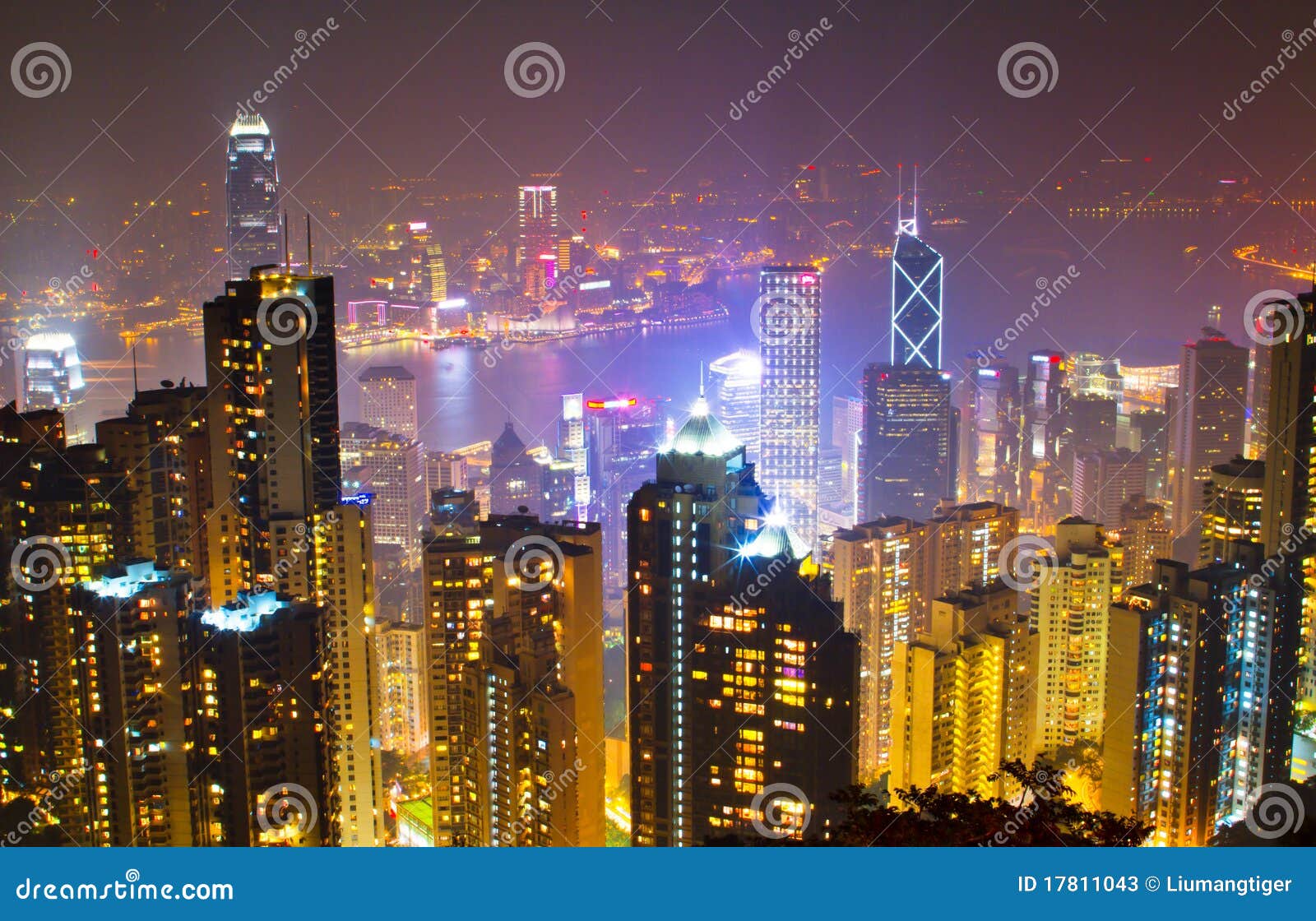 Hong Kong Night Scene from the Peak 3 Stock Image - Image of chinese ...