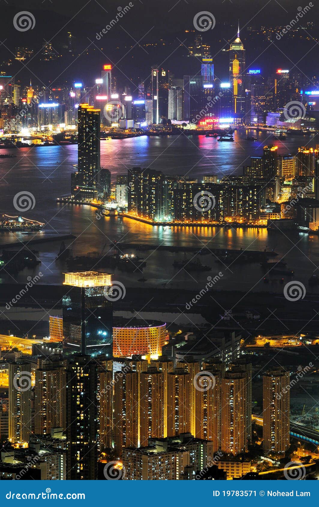 Hong Kong night scenes editorial photo. Image of buidings - 19783571