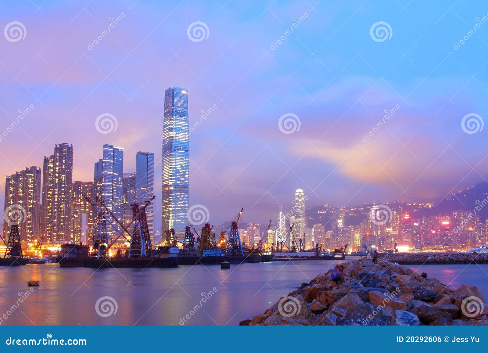 Hong Kong night view stock photo. Image of asia, harbour - 20292606