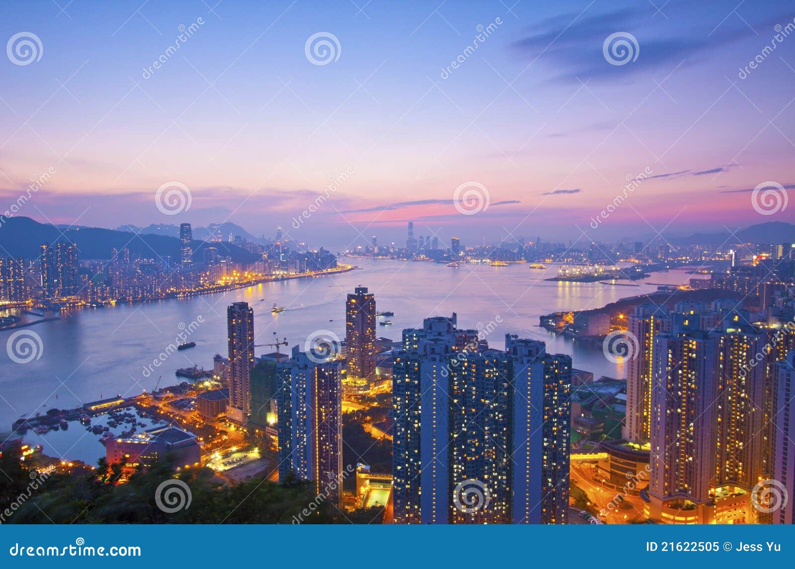 Hong Kong night view stock image. Image of kong, china - 21622505