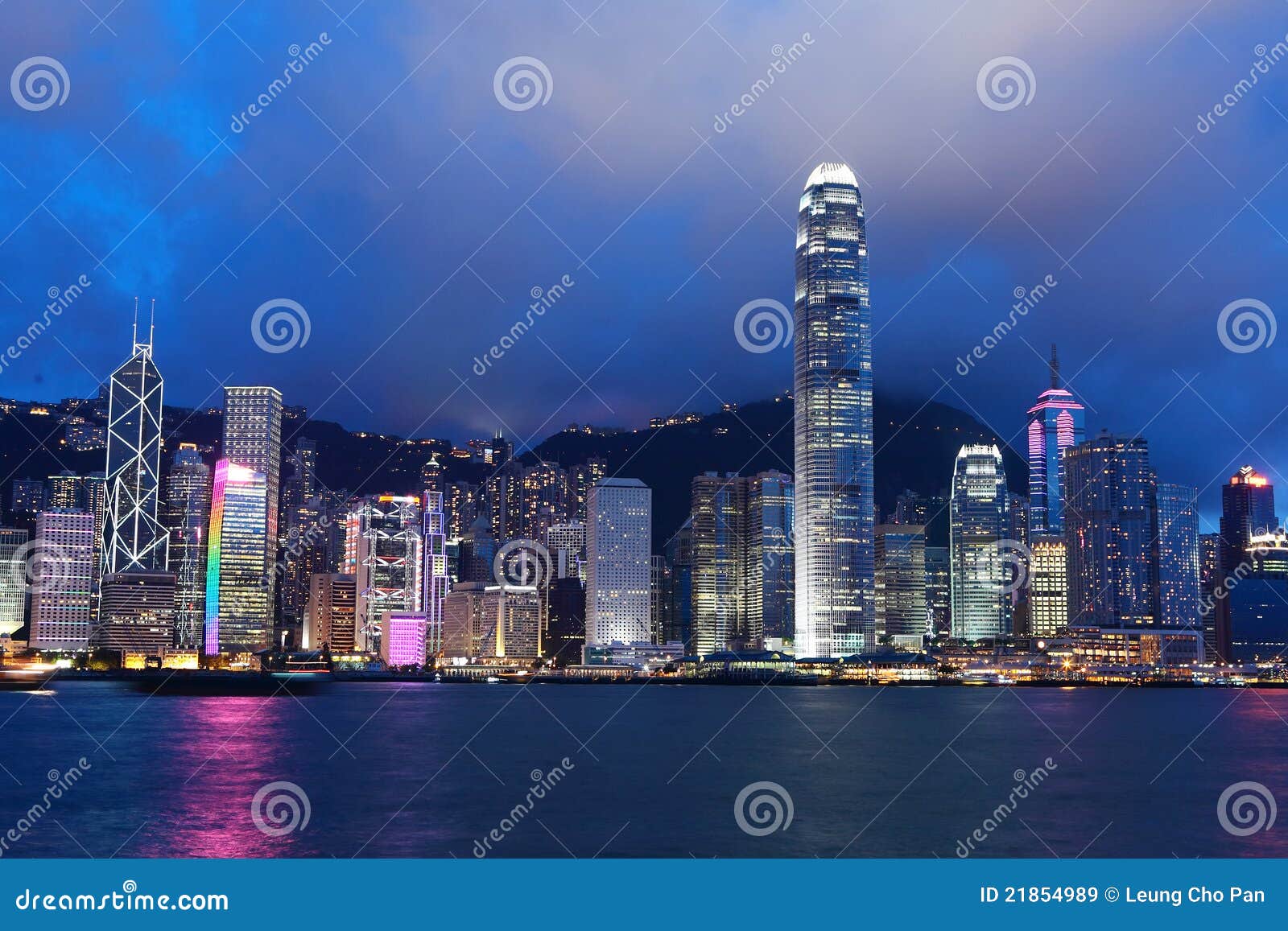 Hong Kong night view stock image. Image of light, hong - 21854989
