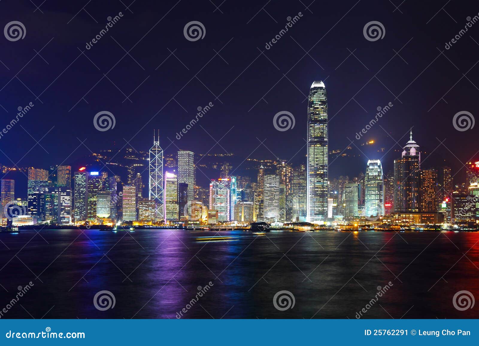 Hong Kong night view stock image. Image of glass, light - 25762291
