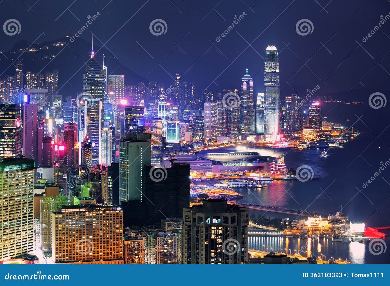Hong Kong Night View, China Stock Image - Image of modern, hongkong ...