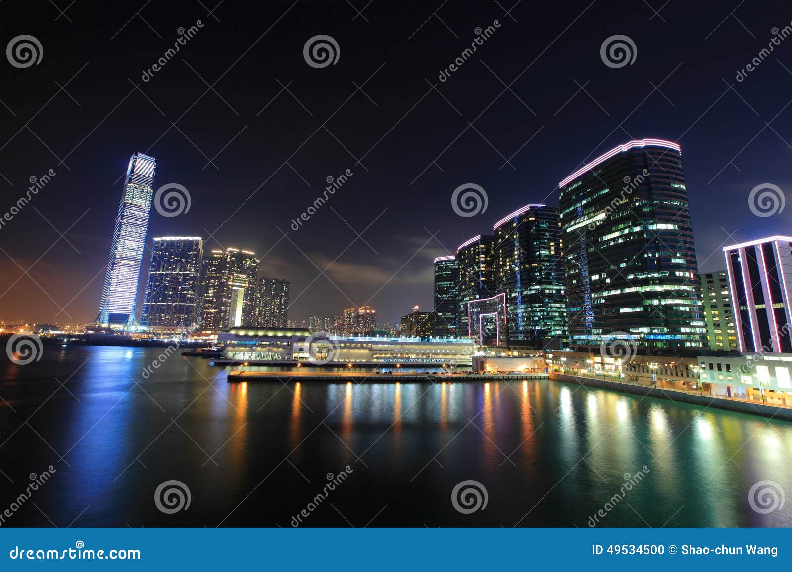 Hong Kong night view stock photo. Image of panoramic - 49534500