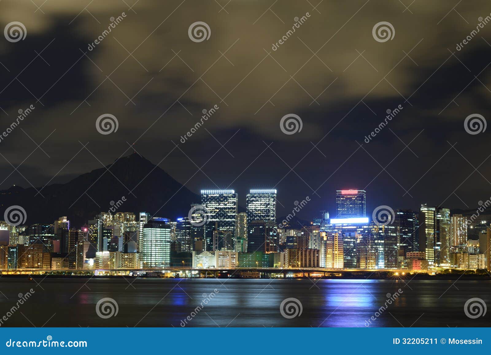 Hong Kong night view stock image. Image of building, tall - 32205211