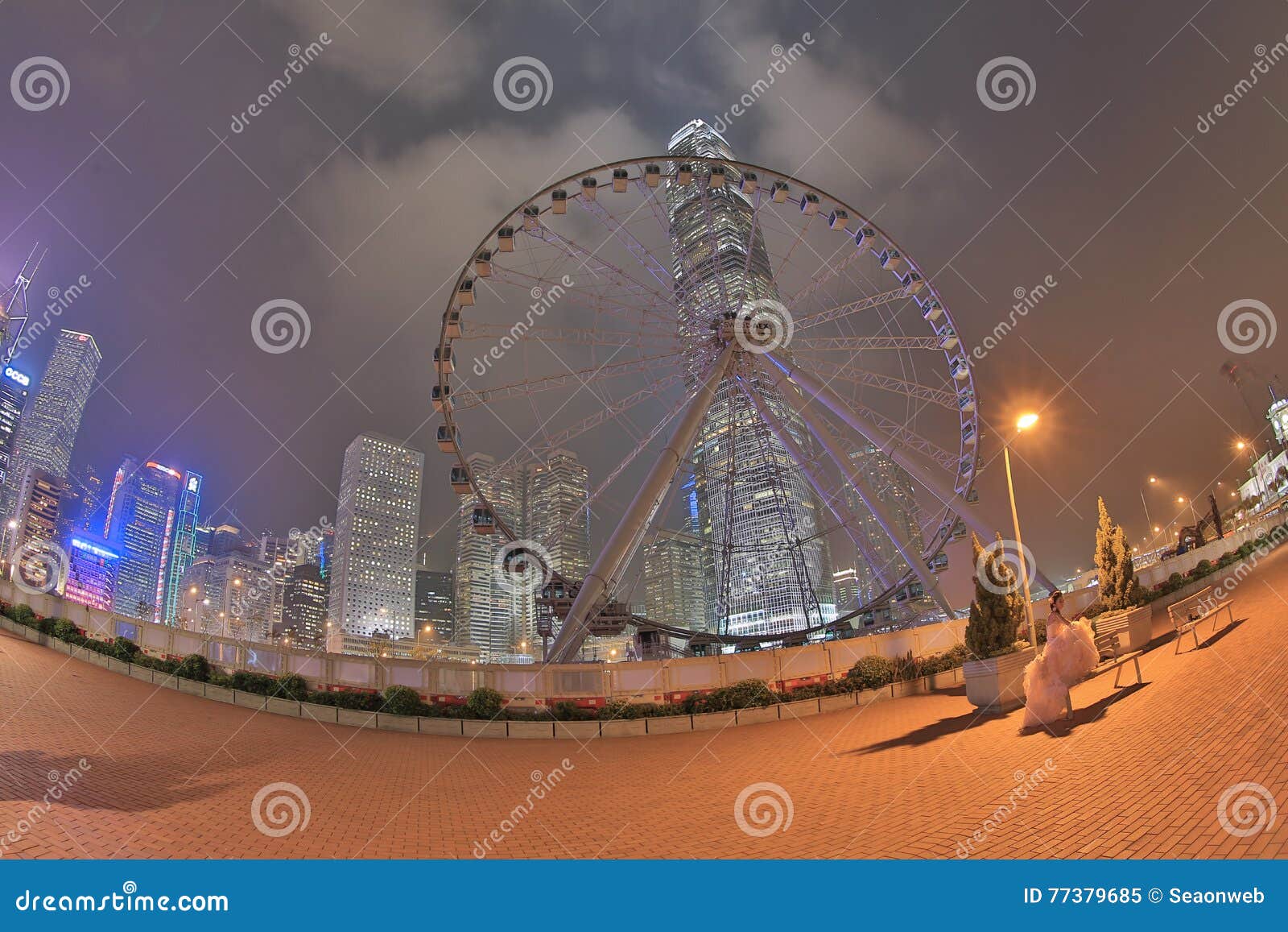 Hong Kong Observation Wheel in Central District Editorial Image - Image ...