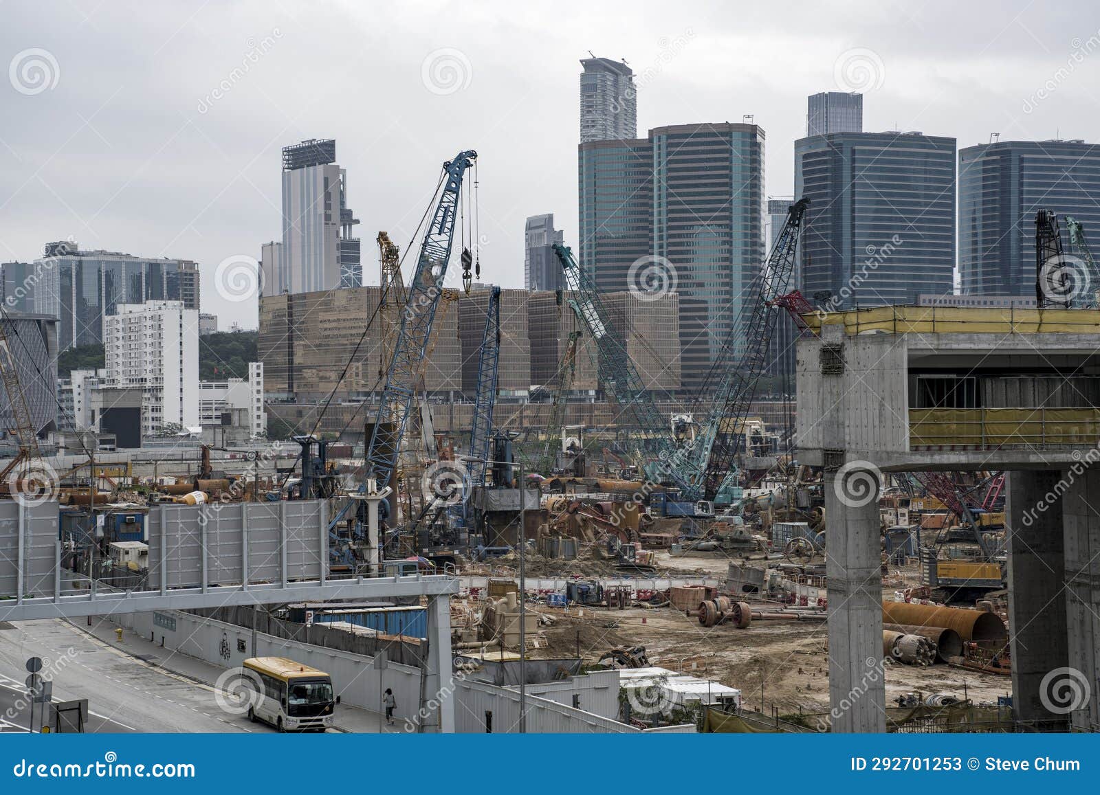 Hong Kong Outdoor Building Construction Site Facilities Stock Image ...