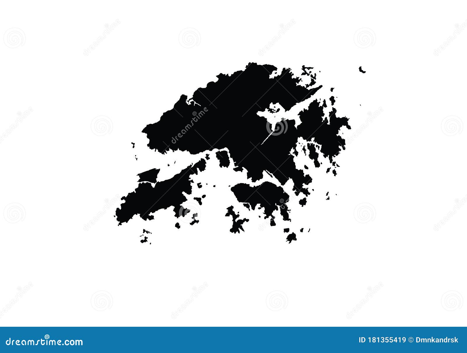 Hong Kong Outline Map Country Shape Stock Vector - Illustration of ...