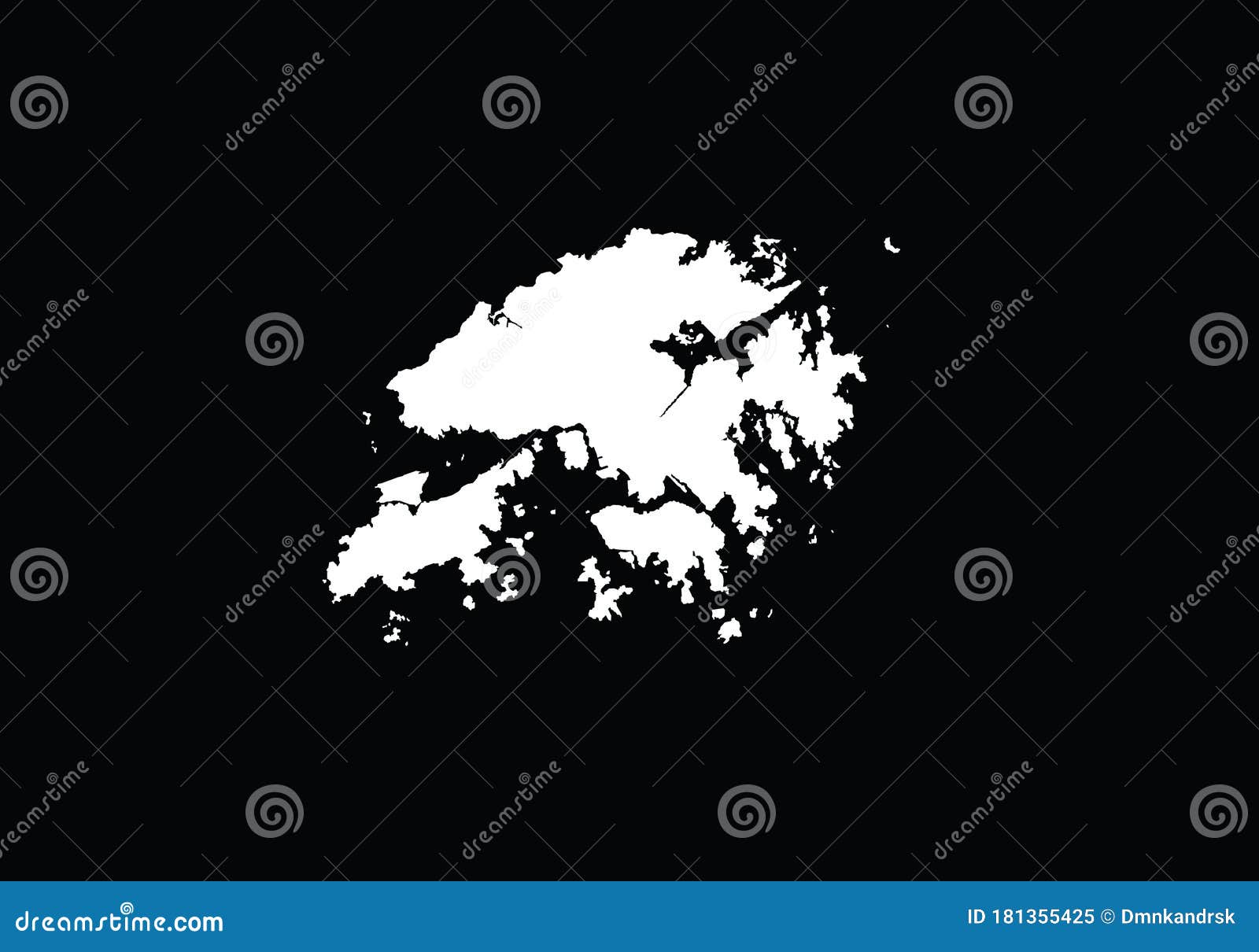 Hong Kong Outline Map Country Shape Stock Vector - Illustration of ...