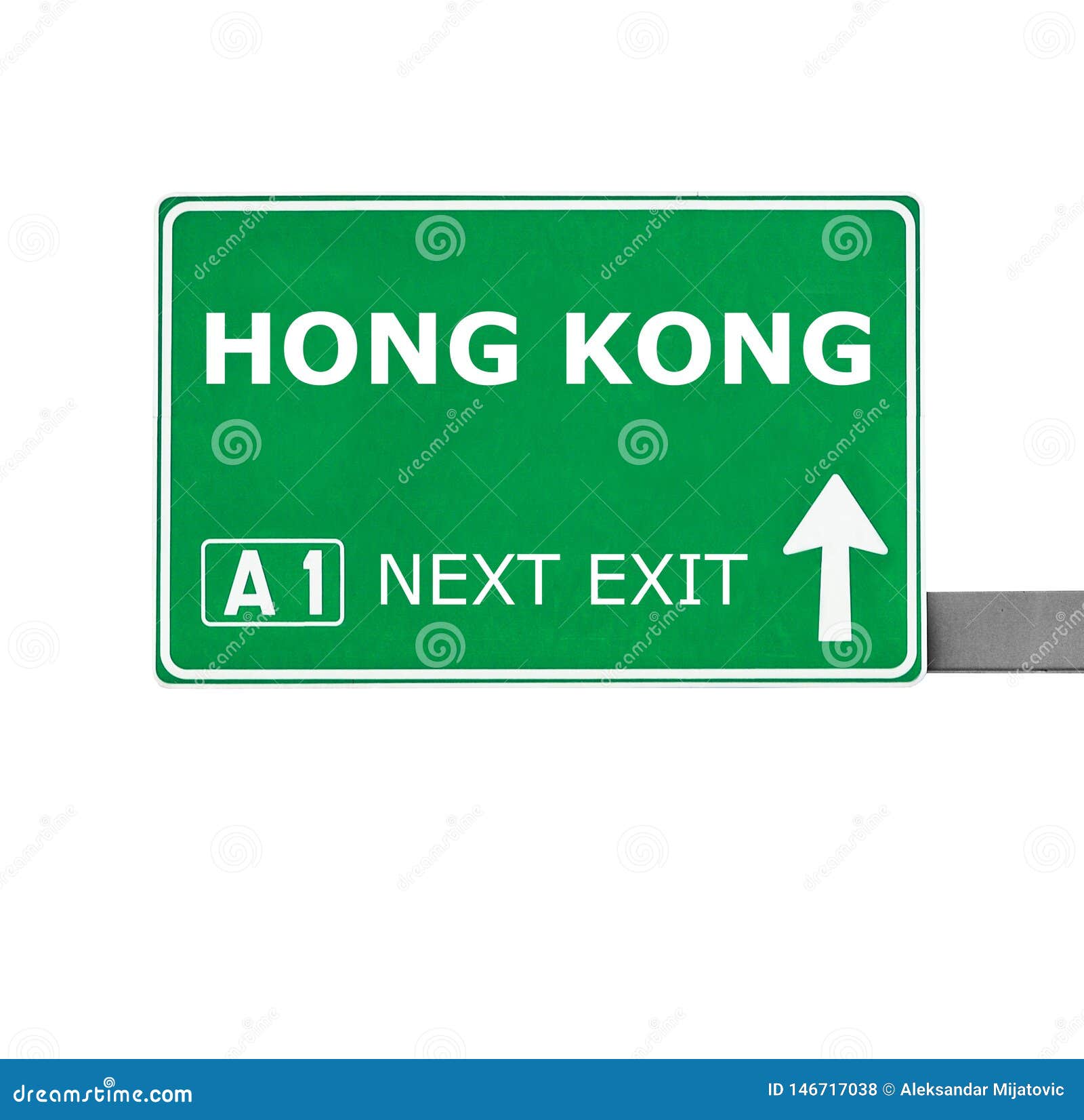 HONG KONG Road Sign Isolated on White Stock Photo - Image of plate ...