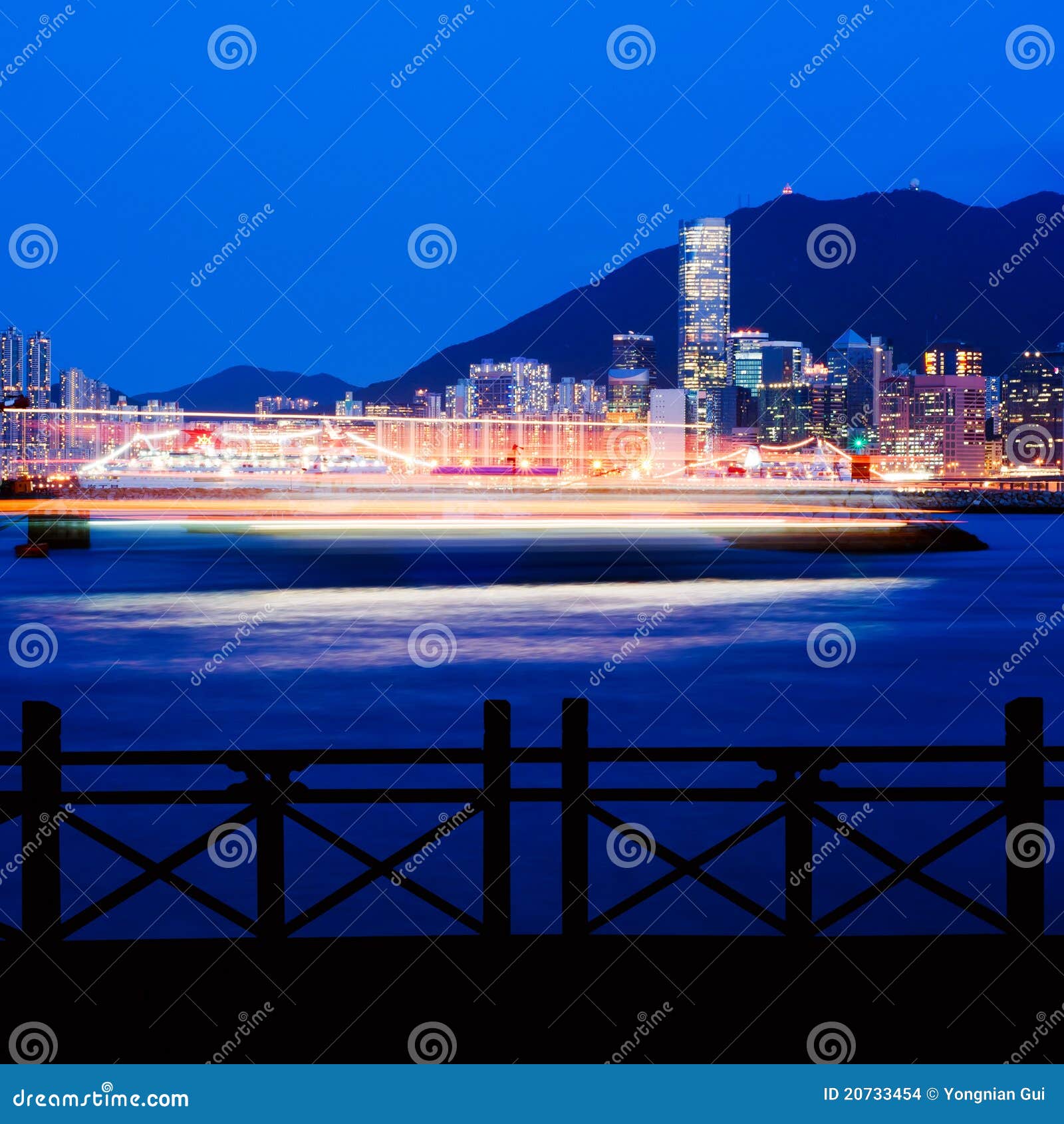 Hong Kong S Victoria Harbour at Night Stock Photo - Image of china ...