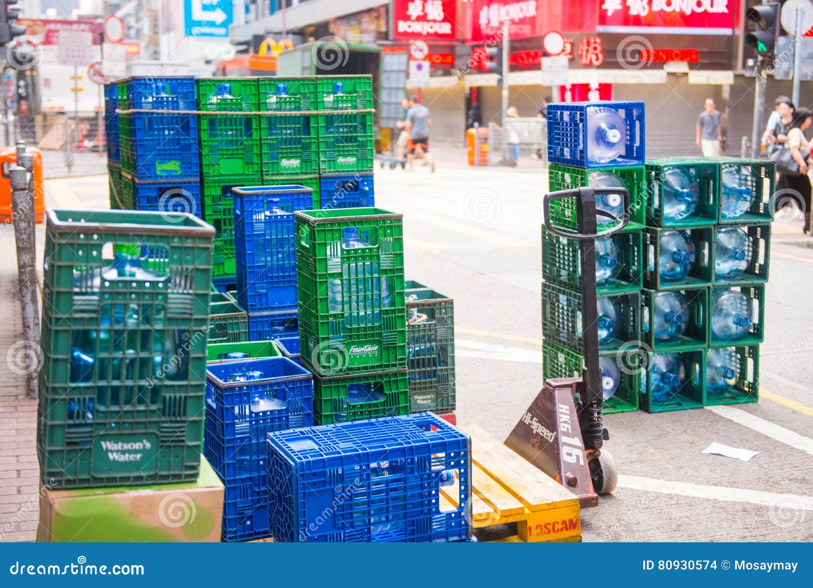 Hong Kong - September 22, 2016 :Plastic Crates for Keep Bottled ...