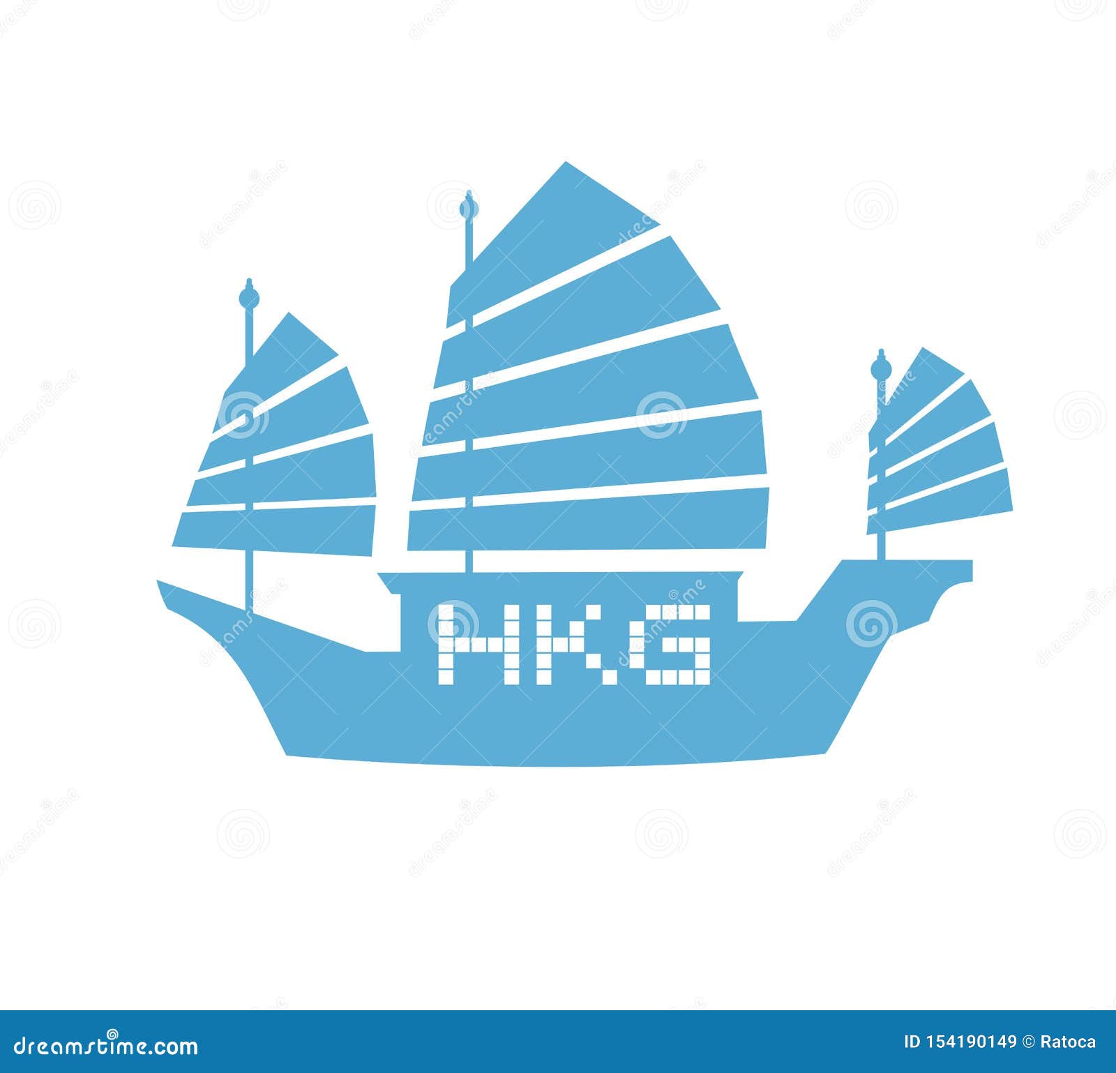 Hong Kong ship icon stock vector. Illustration of ancient - 154190149