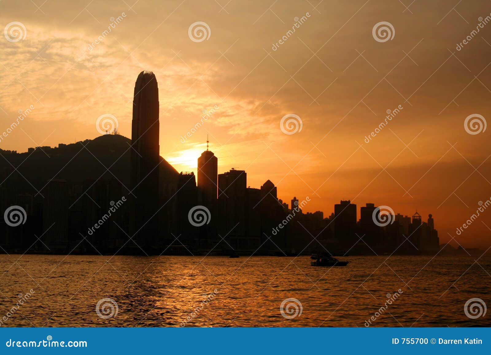 Hong Kong Skyline stock photo. Image of harbor, asia, clouds - 755700