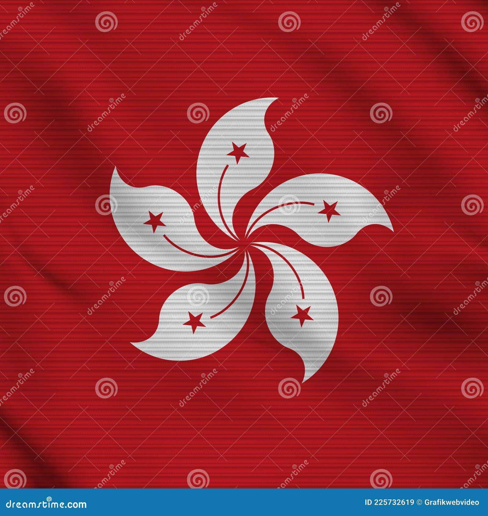 Hong Kong Square Realistic Flag Fabric Texture Effect Illustration ...