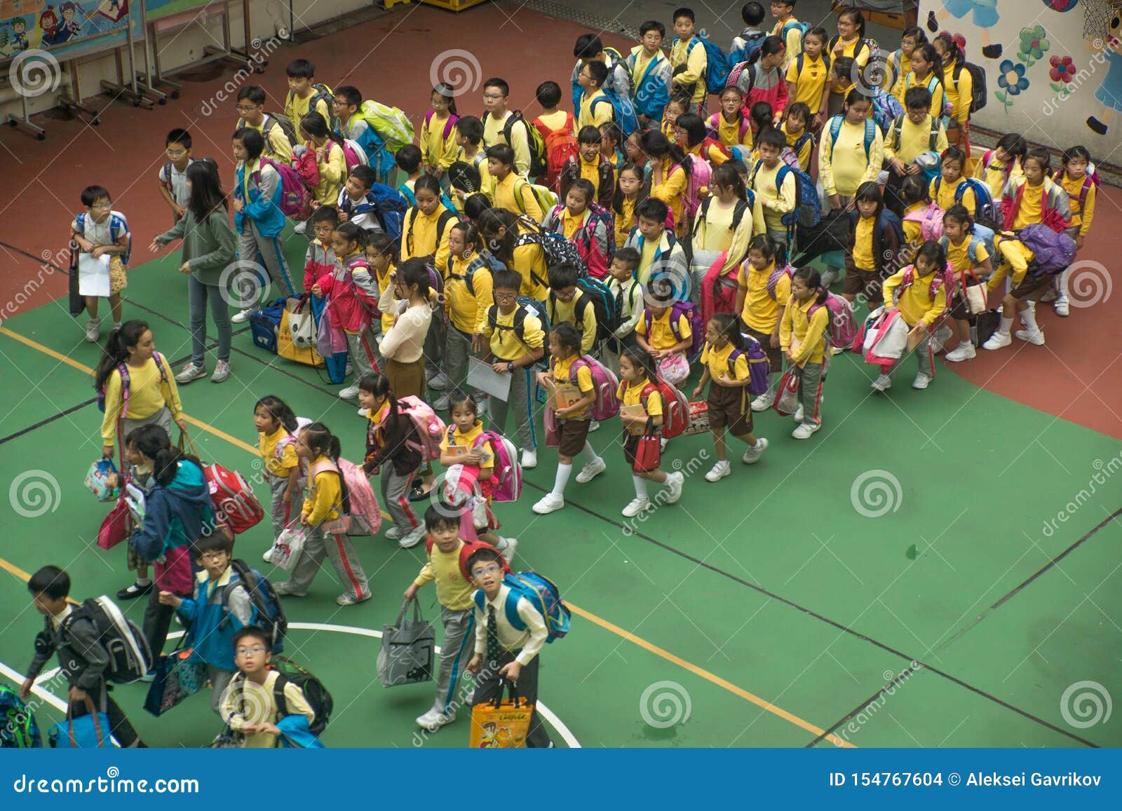 Hong-Kong-30.11.17:Students Finishing the Classes in HK Editorial Stock ...