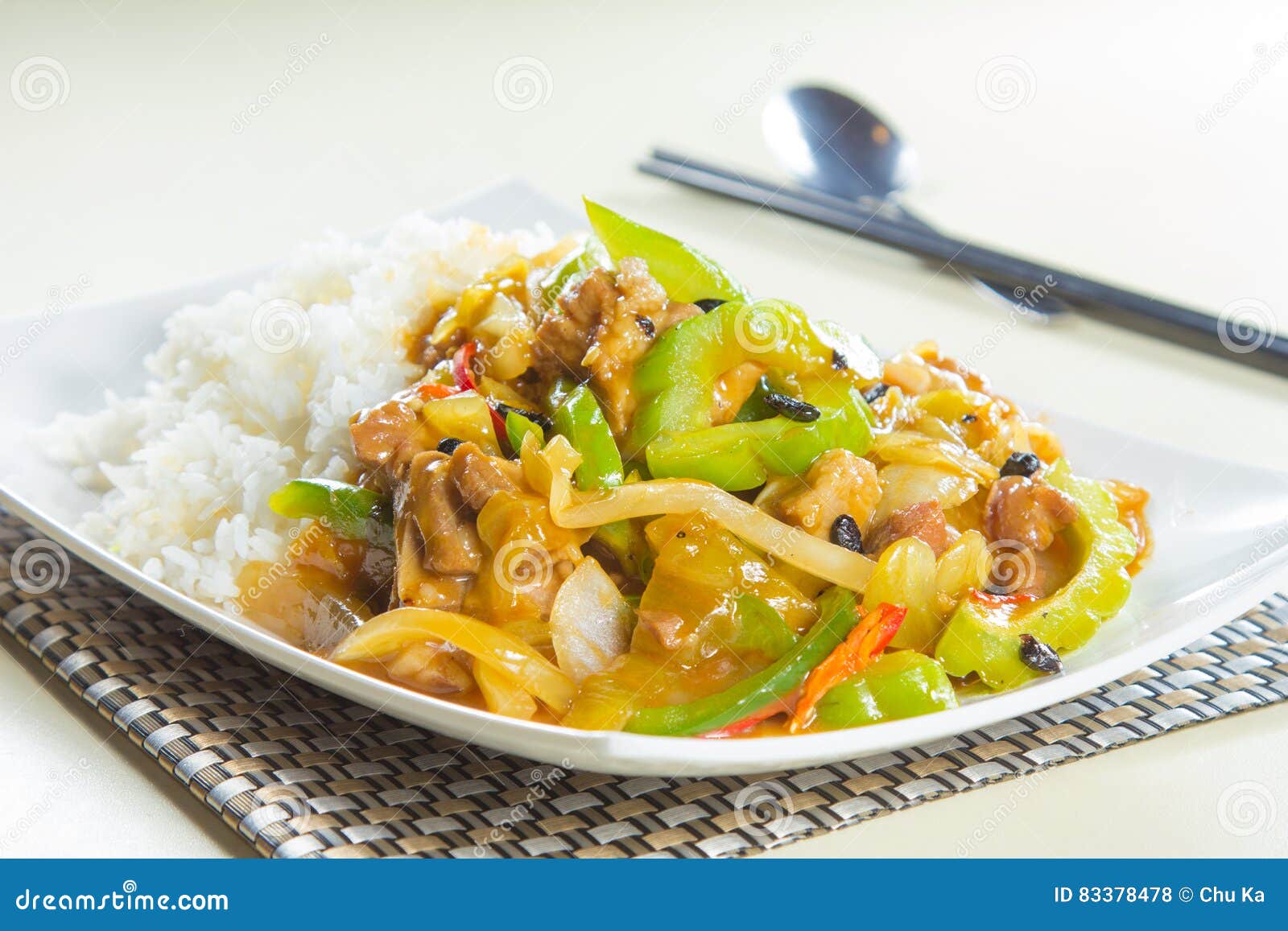 Hong Kong Style Rice with Meat Stock Photo - Image of appetizer ...
