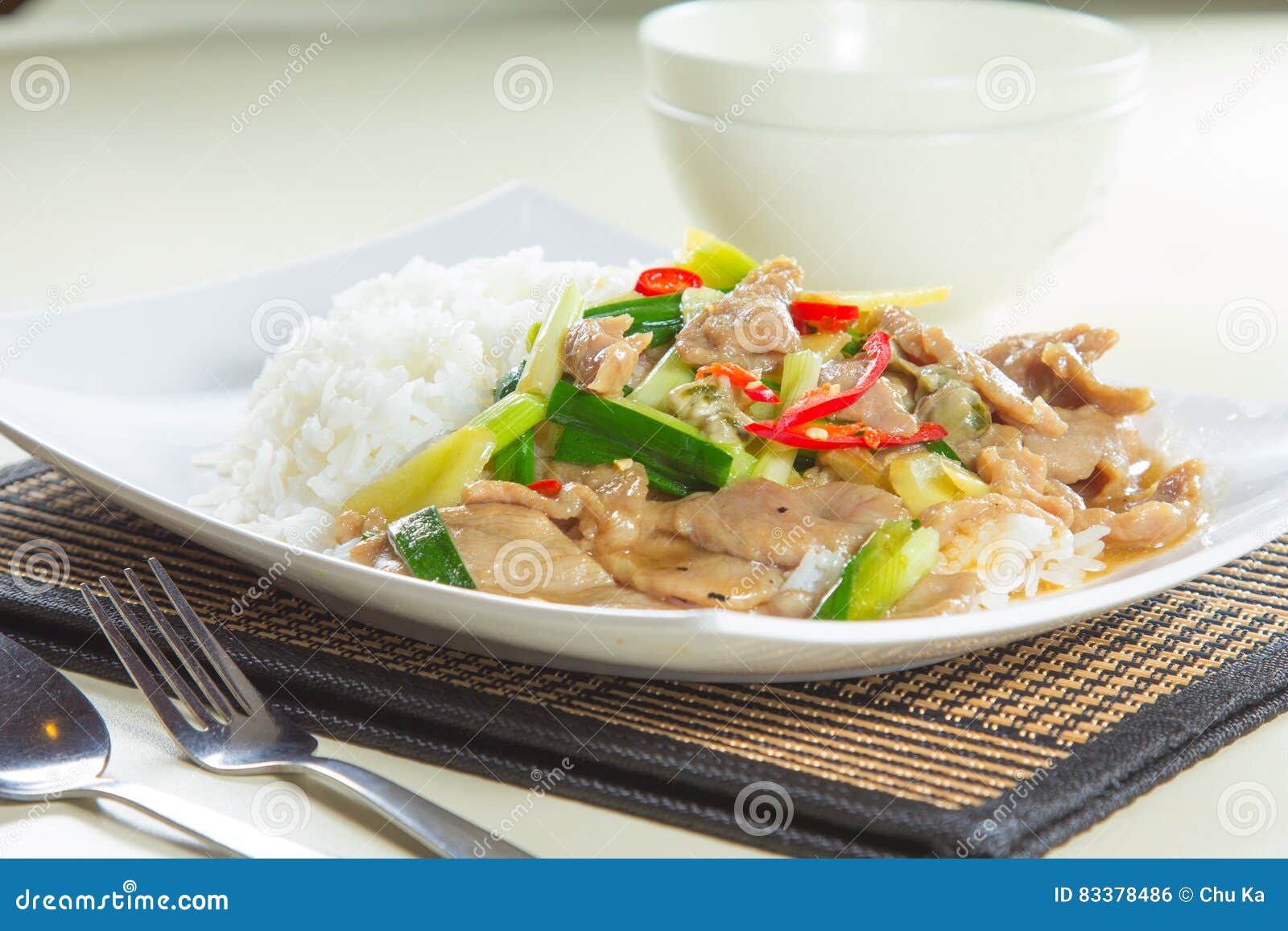 Hong Kong Style Rice with Meat Stock Photo - Image of background ...