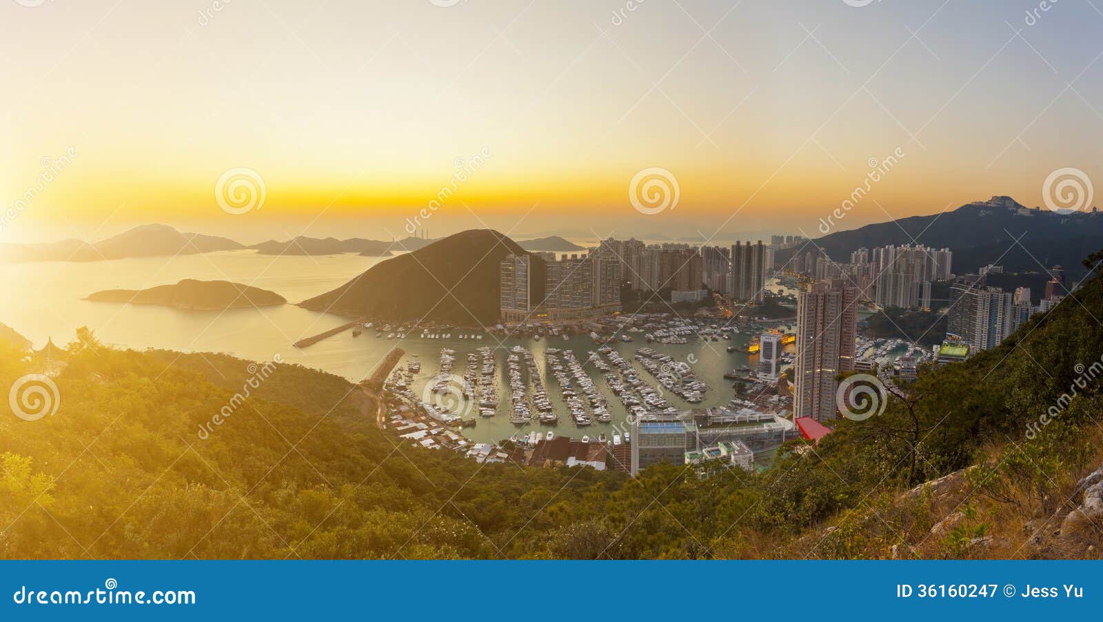 Hong Kong Sunset in Rural Area Stock Image - Image of downtown ...