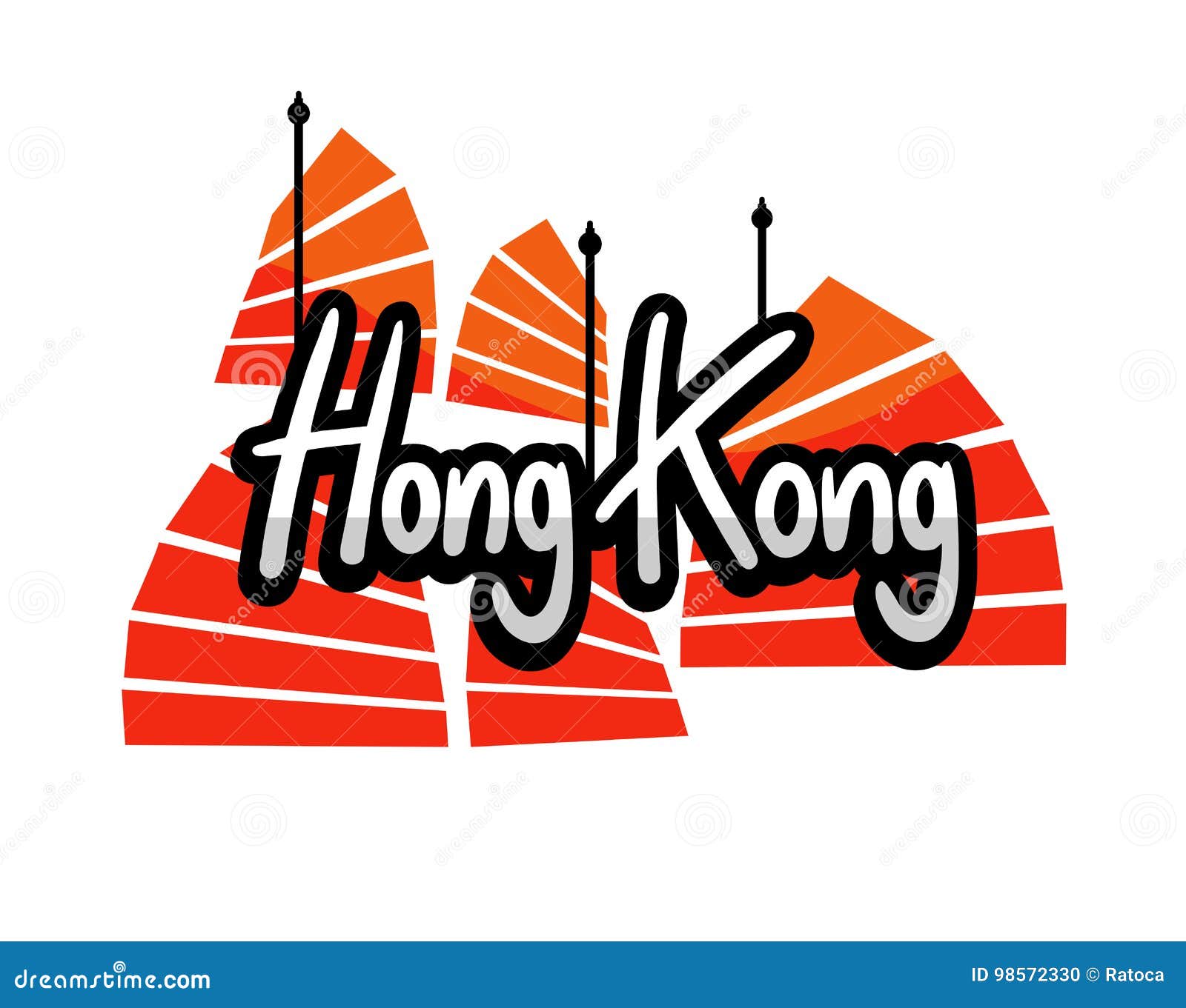 Hong Kong symbol vektor illustrationer. Illustration av nationellt ...