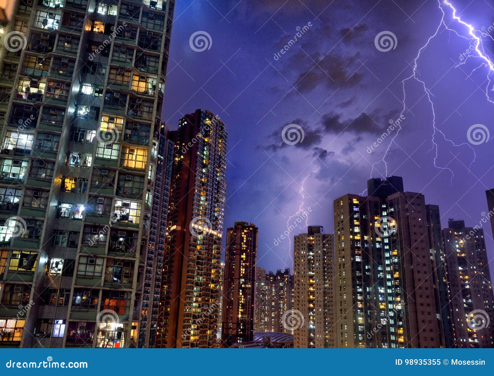 Hong Kong Thunder light stock image. Image of sunset - 98935355