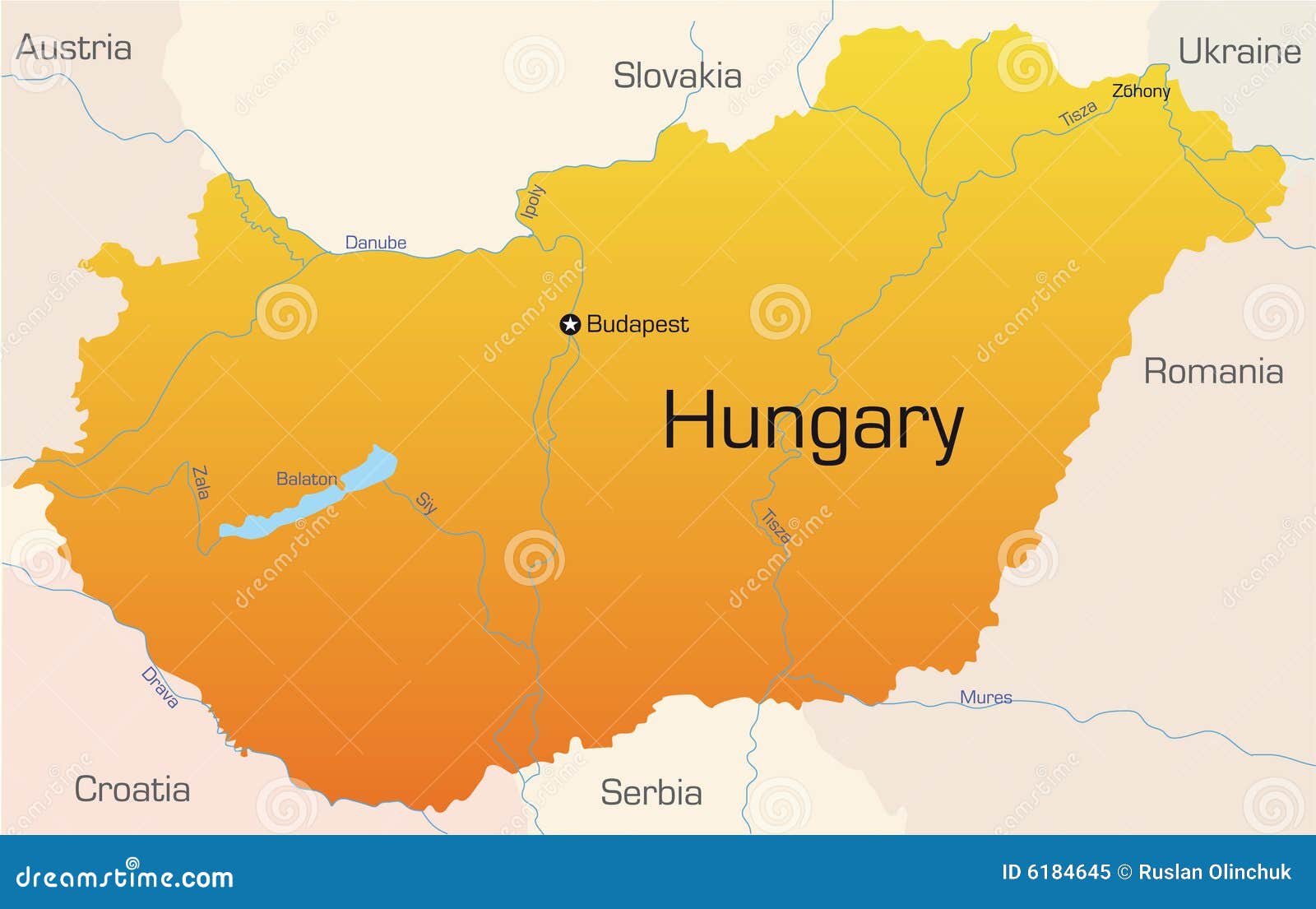 Hongarije vector illustratie. Illustration of land, continent - 6184645