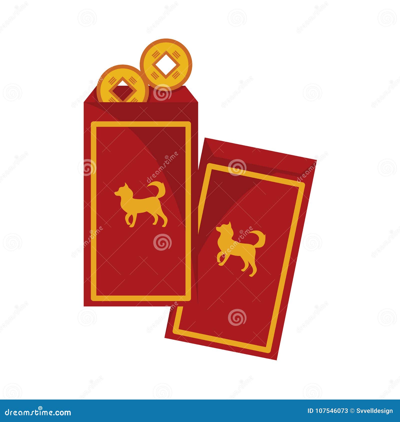 Hongbao Red Envelopes Gold Vector Illustration Graphic Stock Vector ...