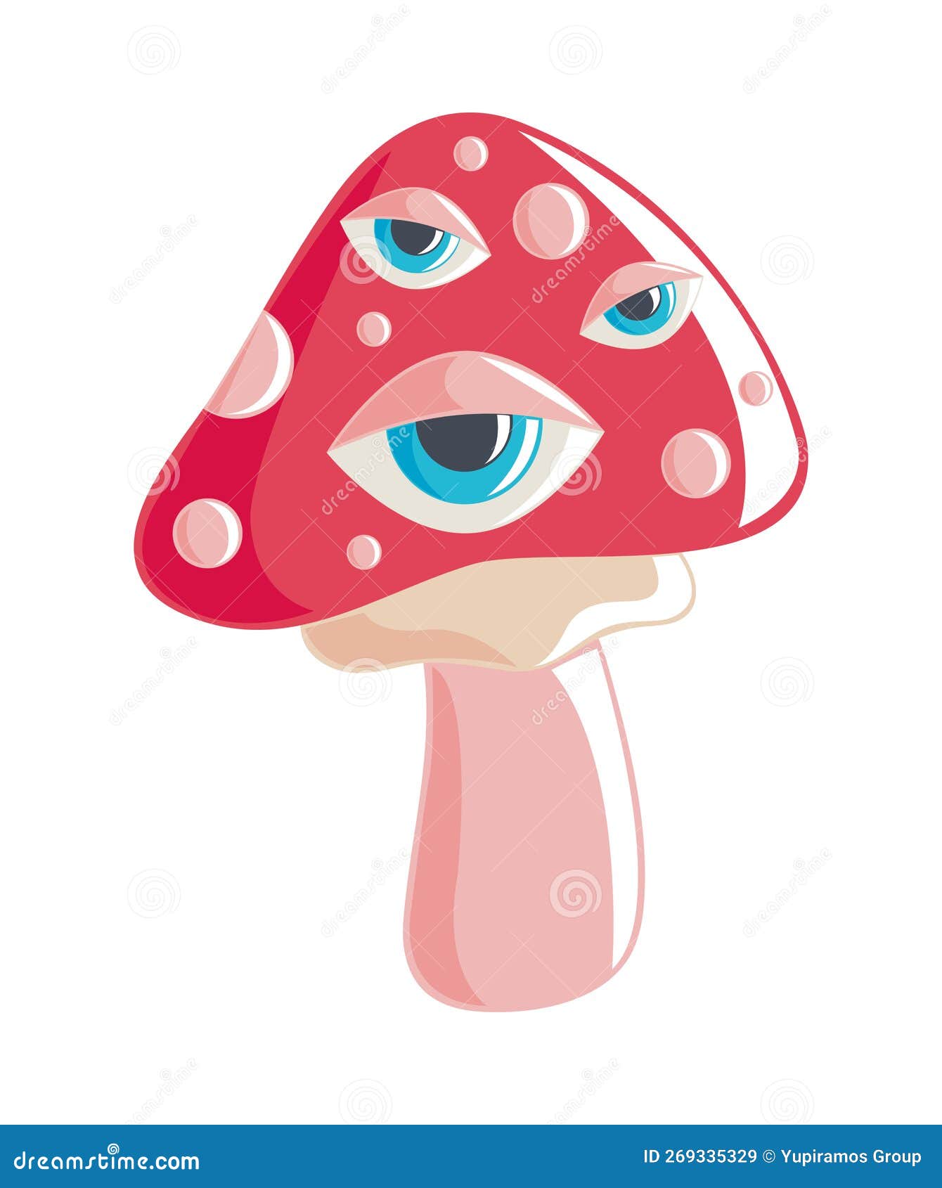 Hongo con ojos icono retro ilustración del vector. Ilustración de ...