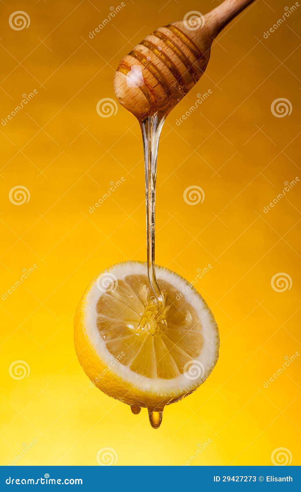 Honig, Der Auf Zitrone Fließt Stockbild - Bild von tropfenfänger ...