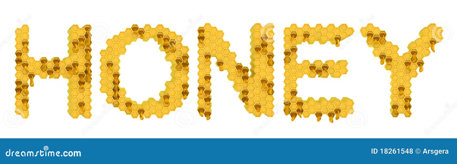 Honing: Gele Honingraatbrieven Stock Illustratie - Illustration of ...