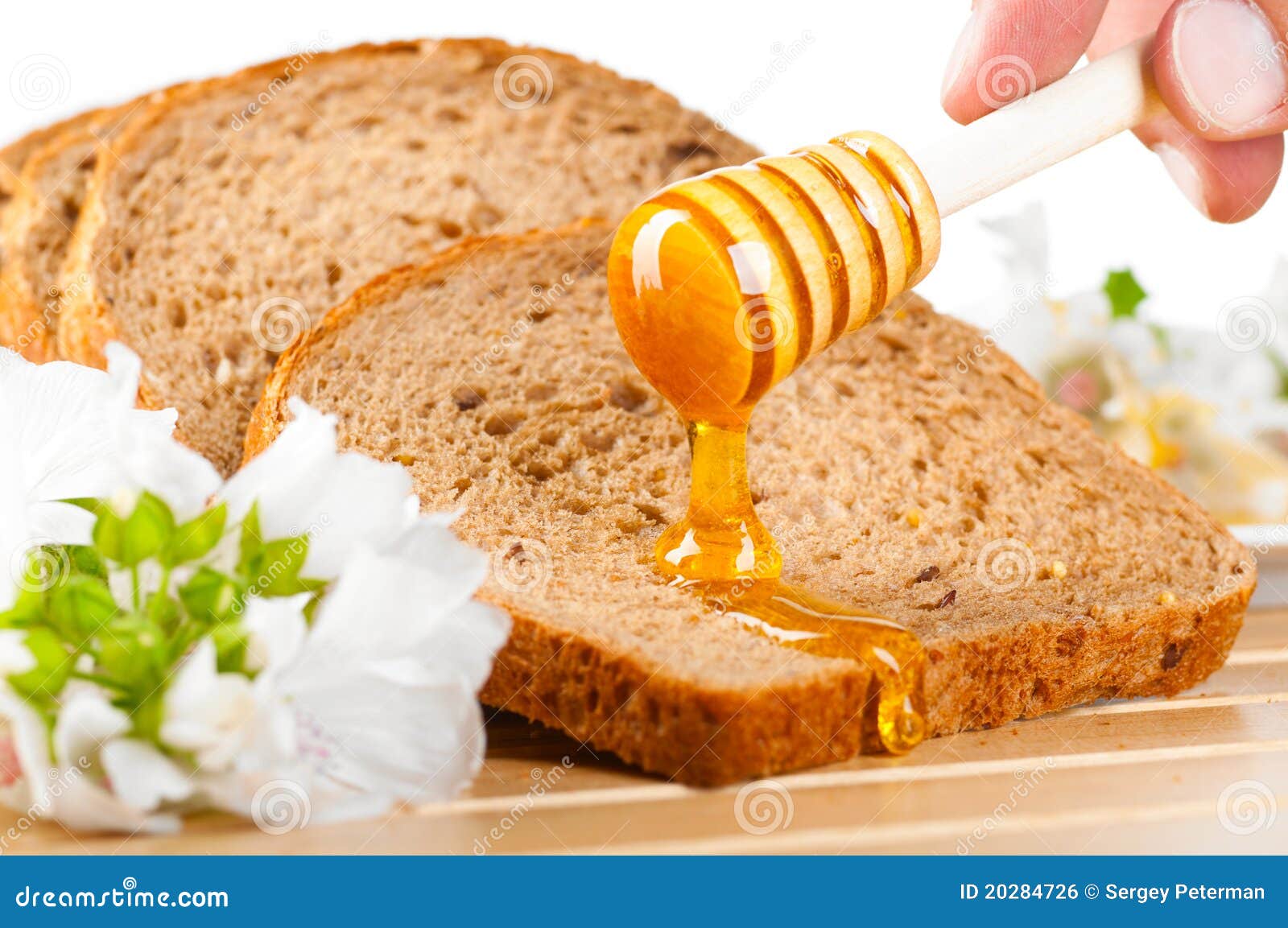 Honing op brood stock foto. Image of mannetje, voedsel - 20284726