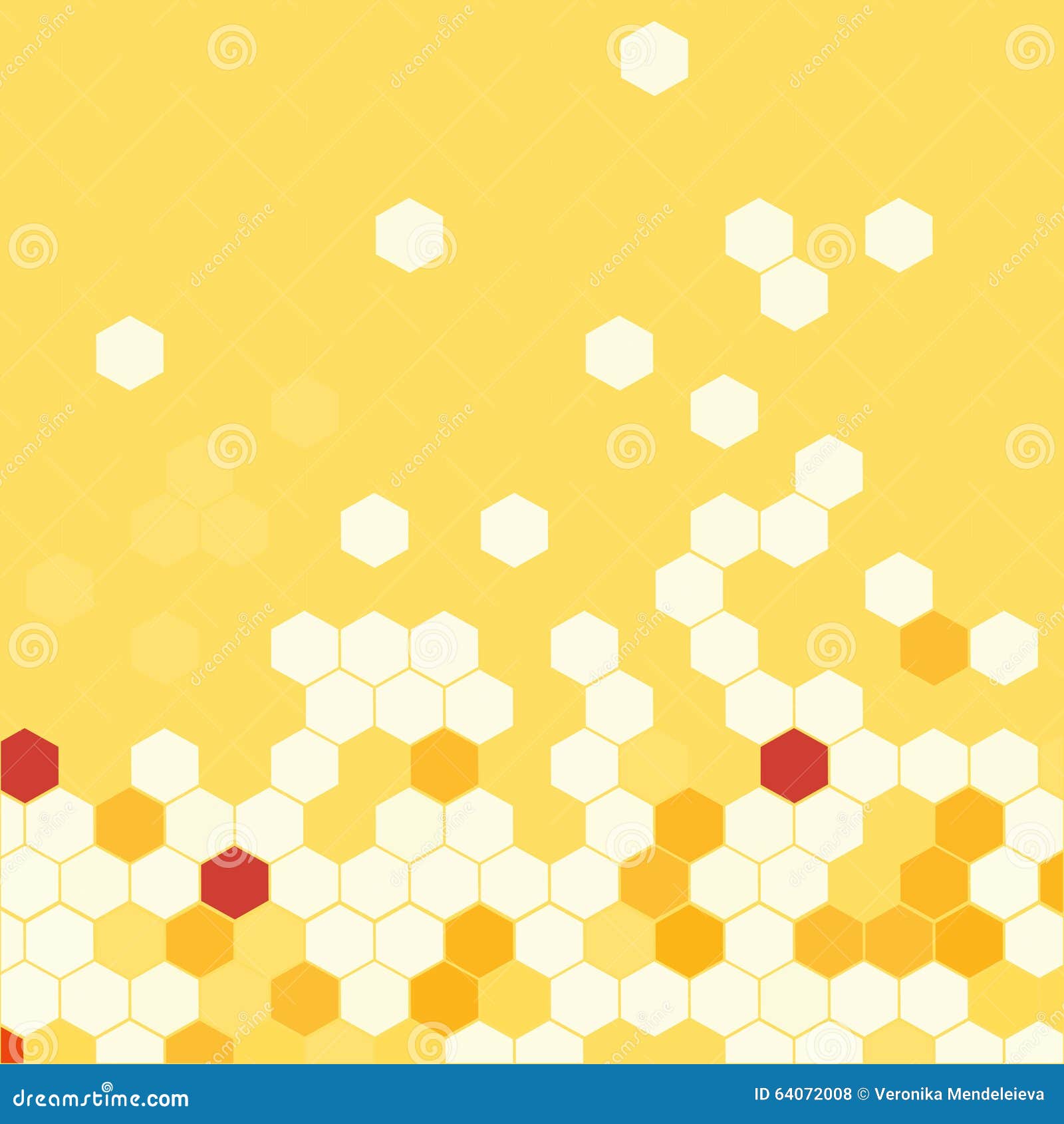 Honingraat Met Gele Honingsachtergrond Vector Vector Illustratie ...