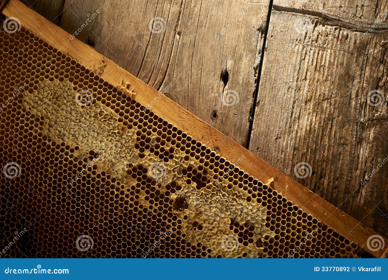 Honingraat Op Kader Met Verse Honing Stock Foto - Image of stok, hout ...