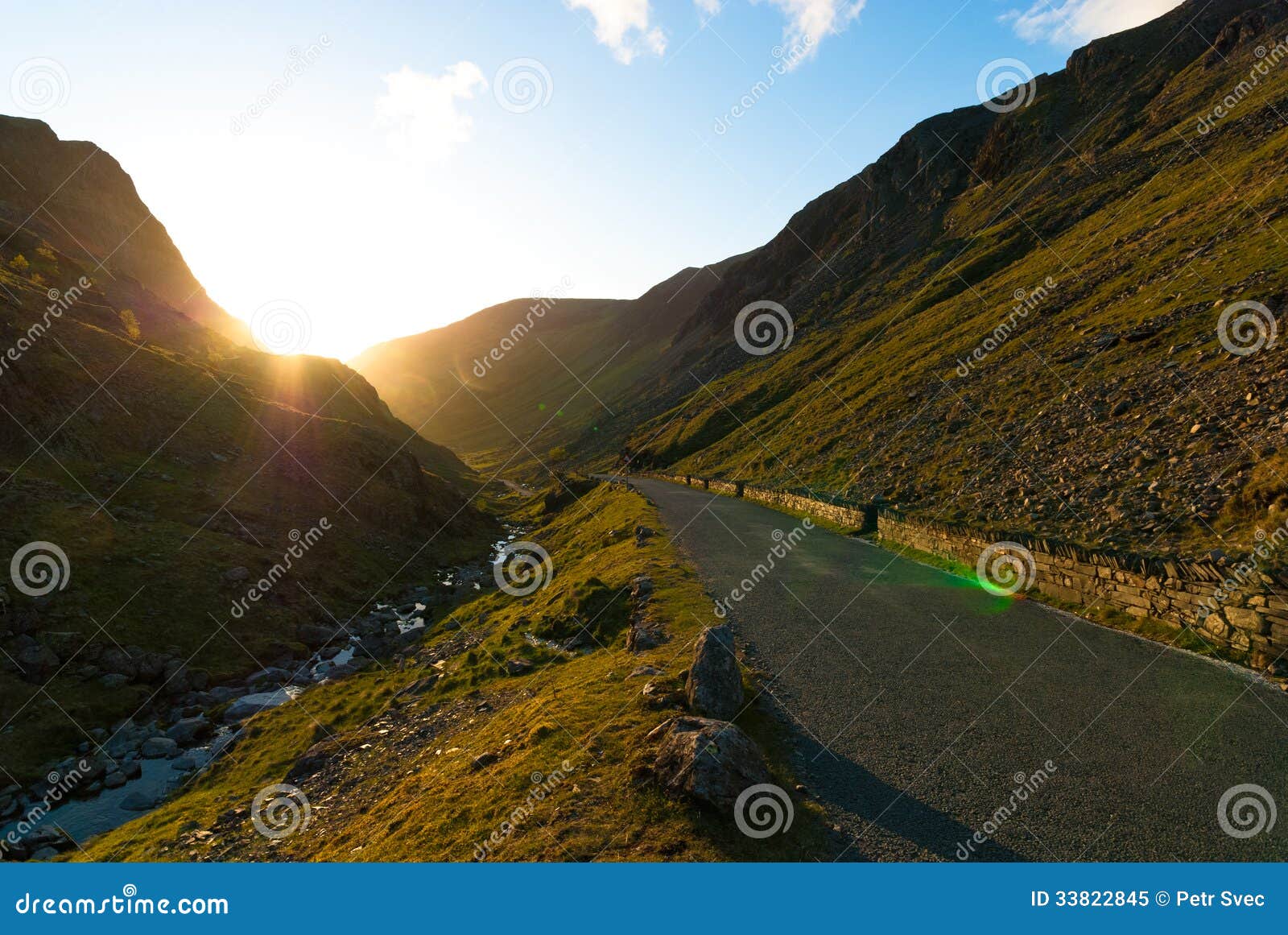 Honister Pass, A Mountain Pass With A Narrow Road Winding Along ...