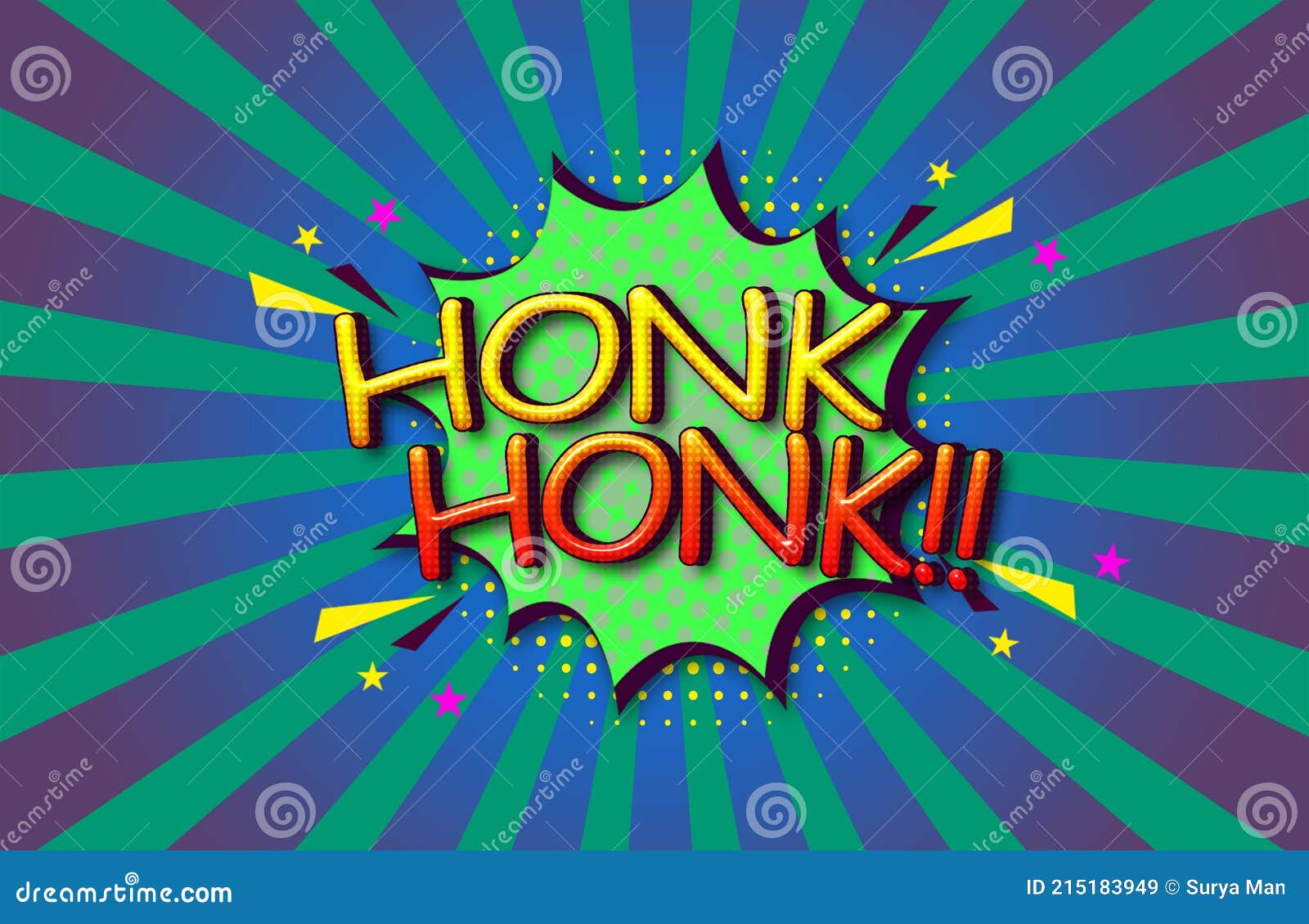 HONK! Comic Speech 3d Text Style Effect High Resolution Stock Vector ...
