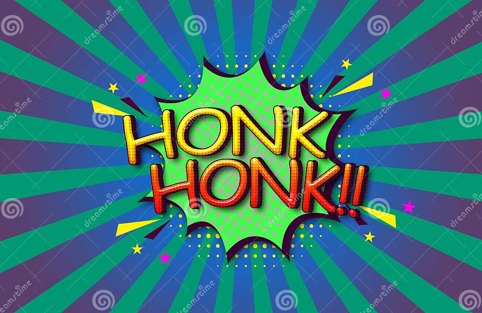HONK! Comic Speech 3d Text Style Effect High Resolution Stock Vector ...