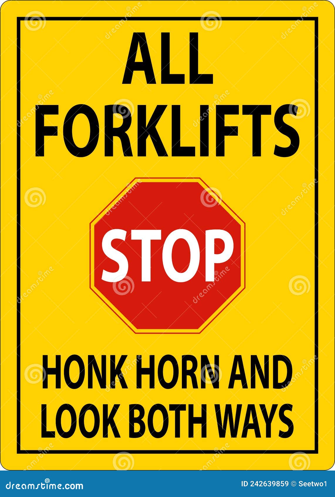 Honk Horn and Look Both Ways Sign on White Background Stock Vector ...