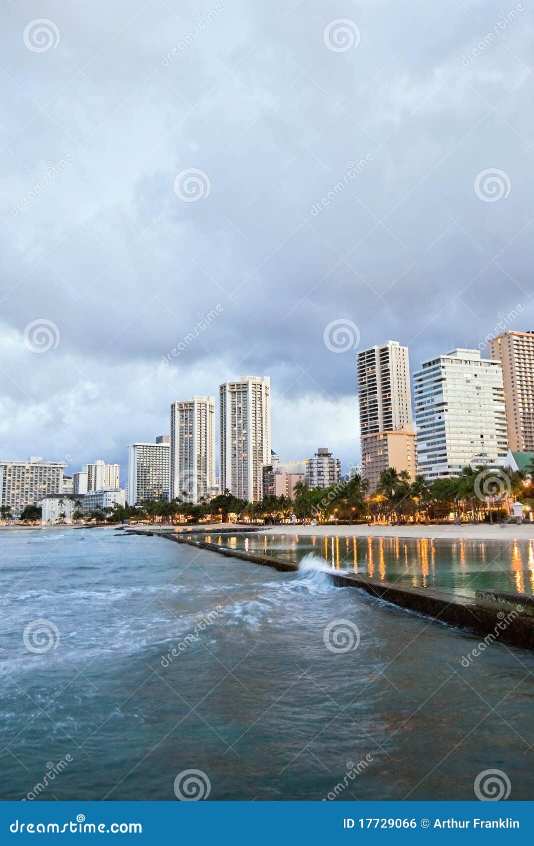 Honolulu stock photo. Image of light, landscape, skyscraper - 17729066