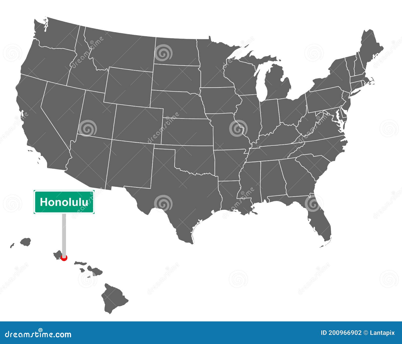 Honolulu USA City Map In Retro Style. Outline Map. Cartoon Vector ...