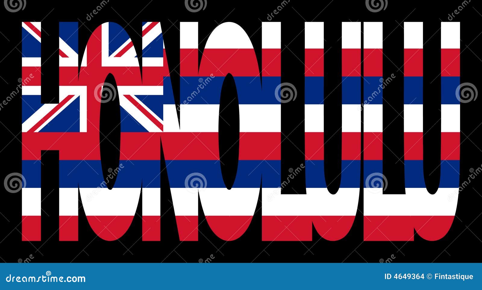 Honolulu with Hawaii flag stock vector. Illustration of flag - 4649364
