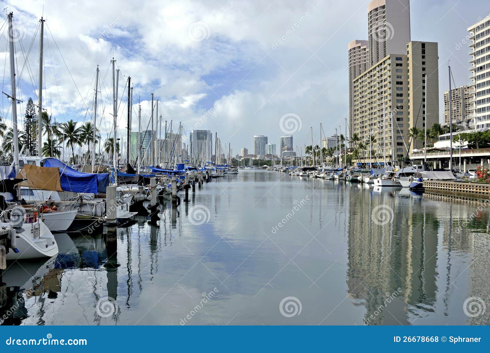 Honolulu Marina stock photo. Image of boat, oahu, water - 26678668