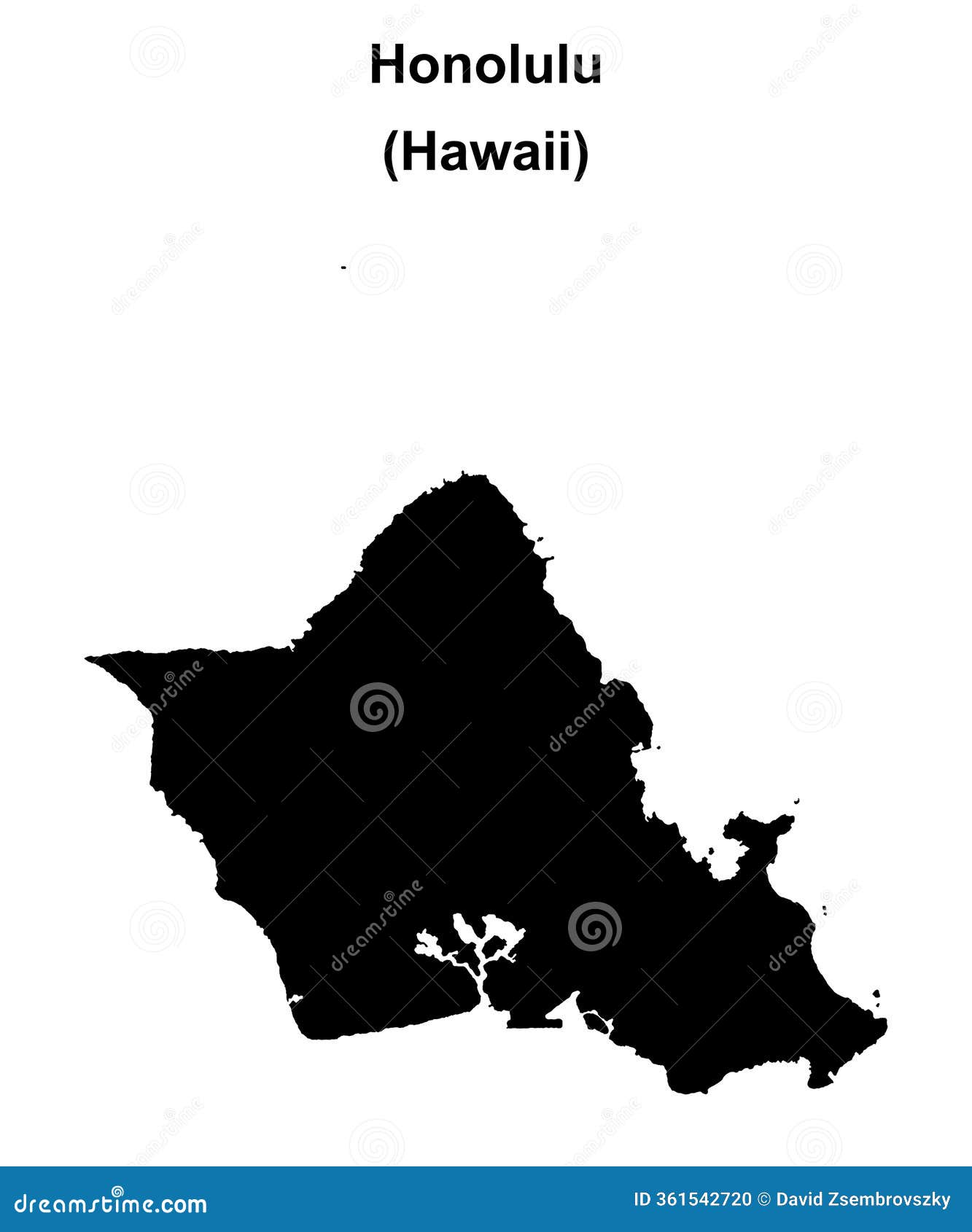 Honolulu Outline Map Cartoon Vector | CartoonDealer.com #360775137