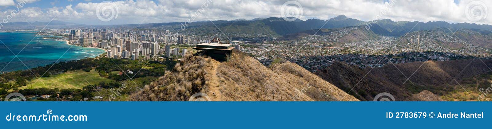 Honolulu Panorama stock image. Image of diamond, modern - 2783679