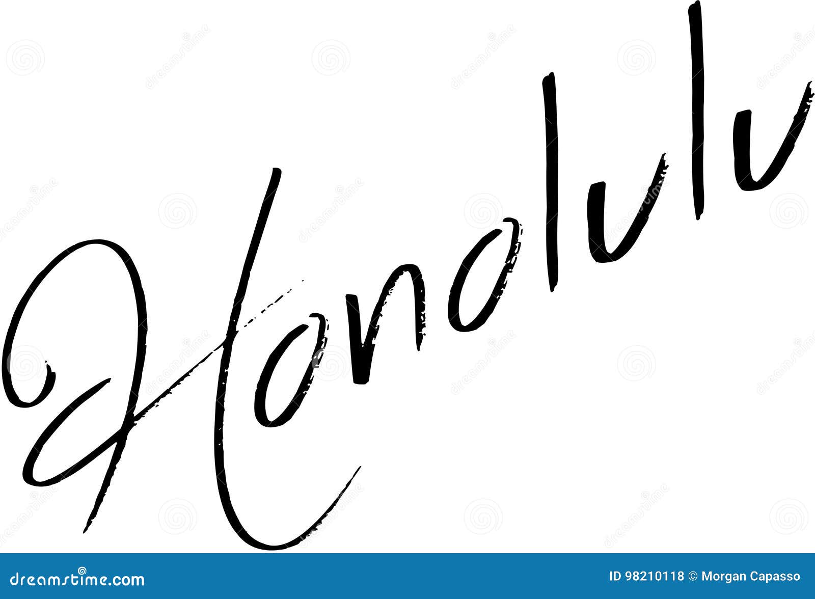 Honolulu Text Sign Illustration Stock Vector - Illustration of touring ...